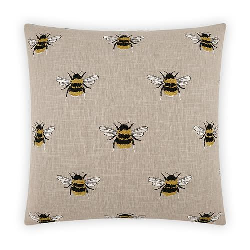 Luxury Pillow - 24" x 24" - Busy Bee-Linen; Adorable embroidered bees ...